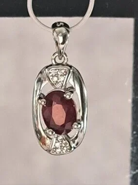 Source Unknown | Jewelry | 925 Silver Red Ruby Cubic Zurconia Pendant ...